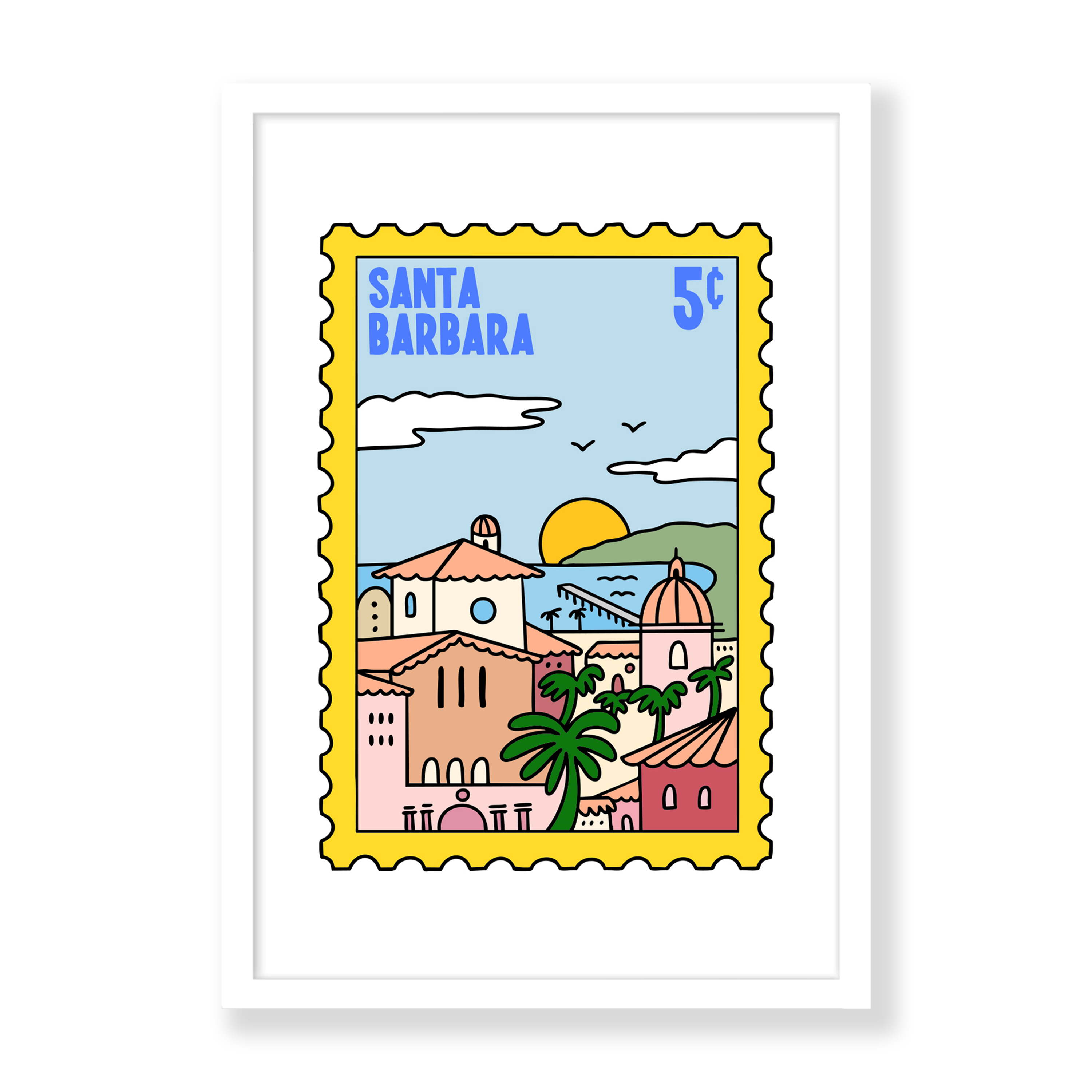 Santa Barbara Stamp Print – Ink.Paper.Crafts