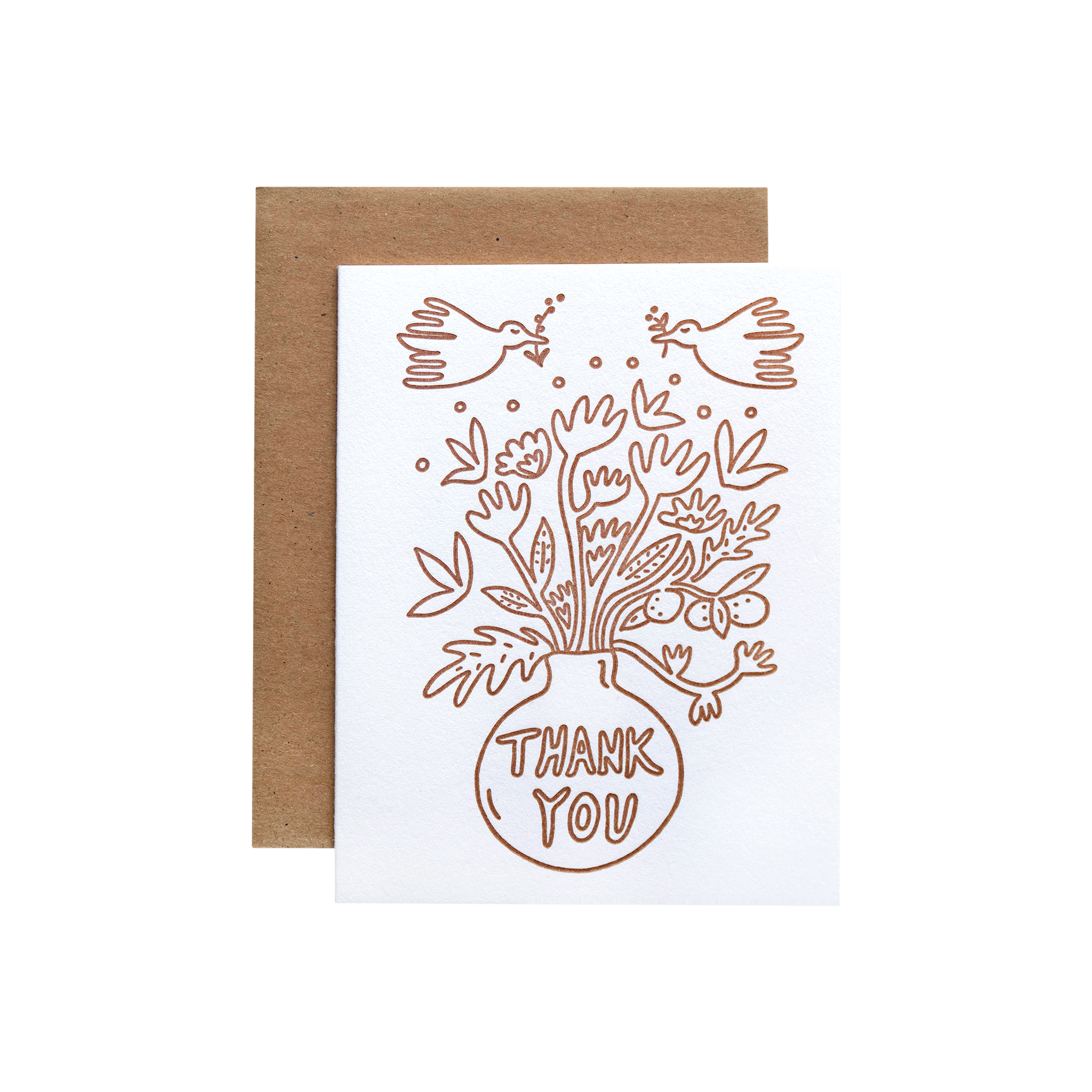 Thank You Flowers Brown Card – Thank You Card | Ink Paper Crafts – Ink ...